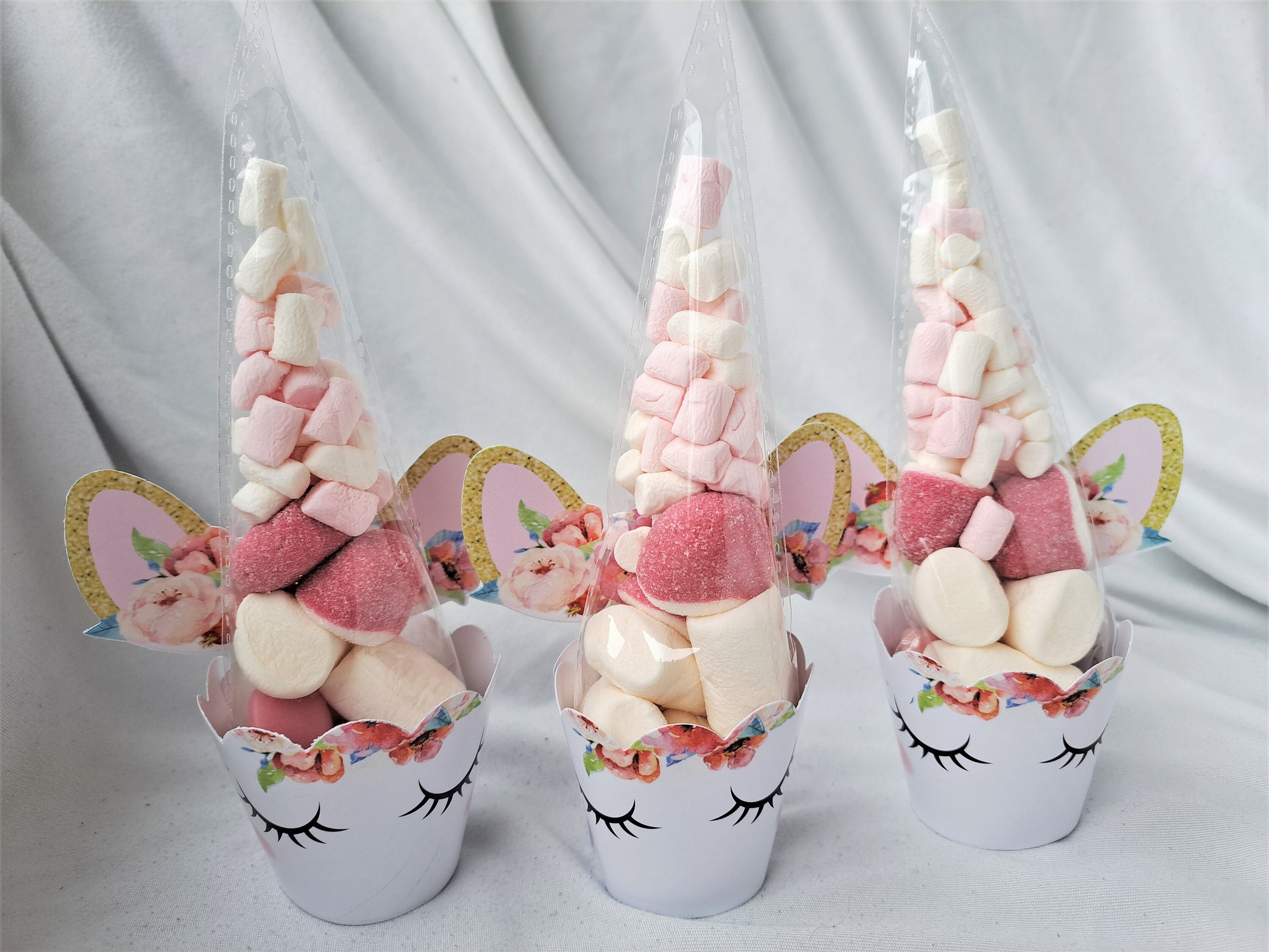 Unicorn Pink Sweets Candy Cones, Pastel Theme Party Guest Gifts, Pink ...