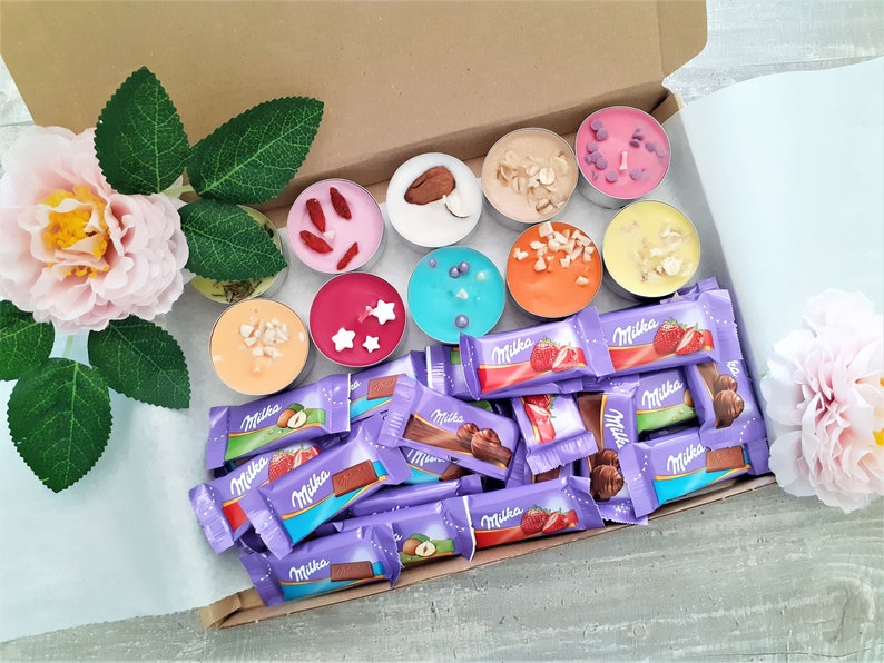 Mini Milka Chocolate Gift Box With Scented Candles - Etsy