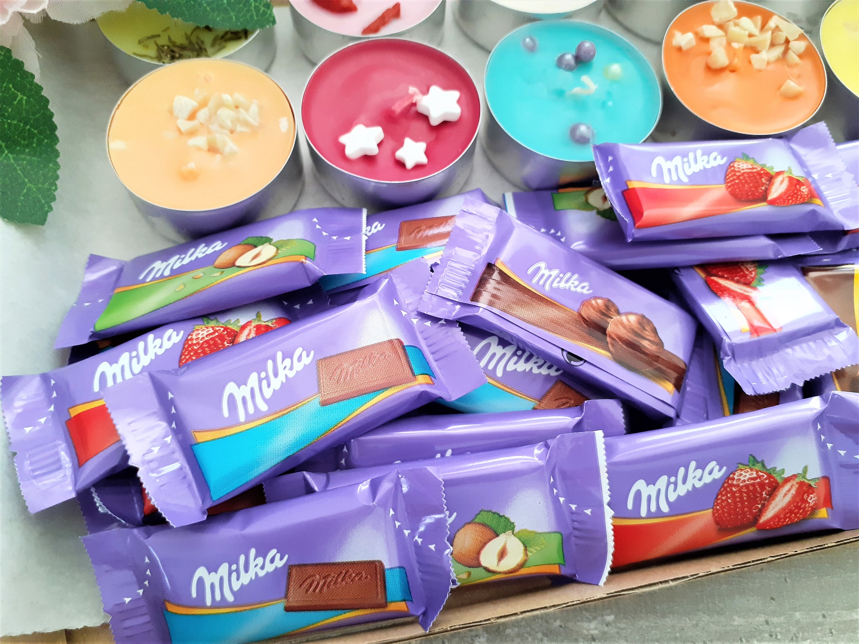 Mini Milka Chocolate Gift Box With Scented Candles, Mother's Day Easter ...