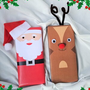 Christmas Chocolate Bar Wrappers - Santa Claus Reindeer Candy Gift for ...