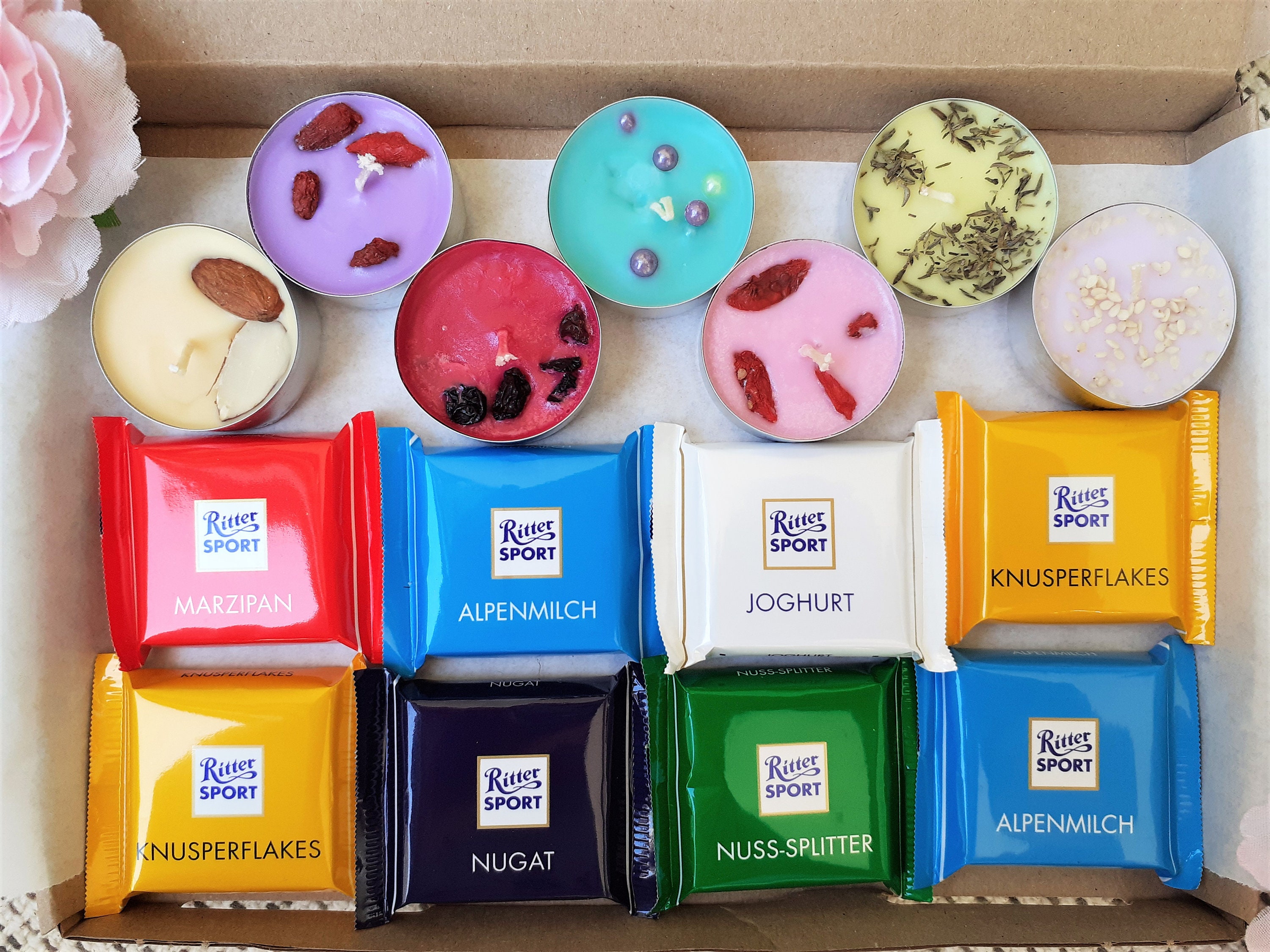 Ritter Sport Mini Chocolate Bars Gift Box, Sweet Snacks Hamper, Scented ...