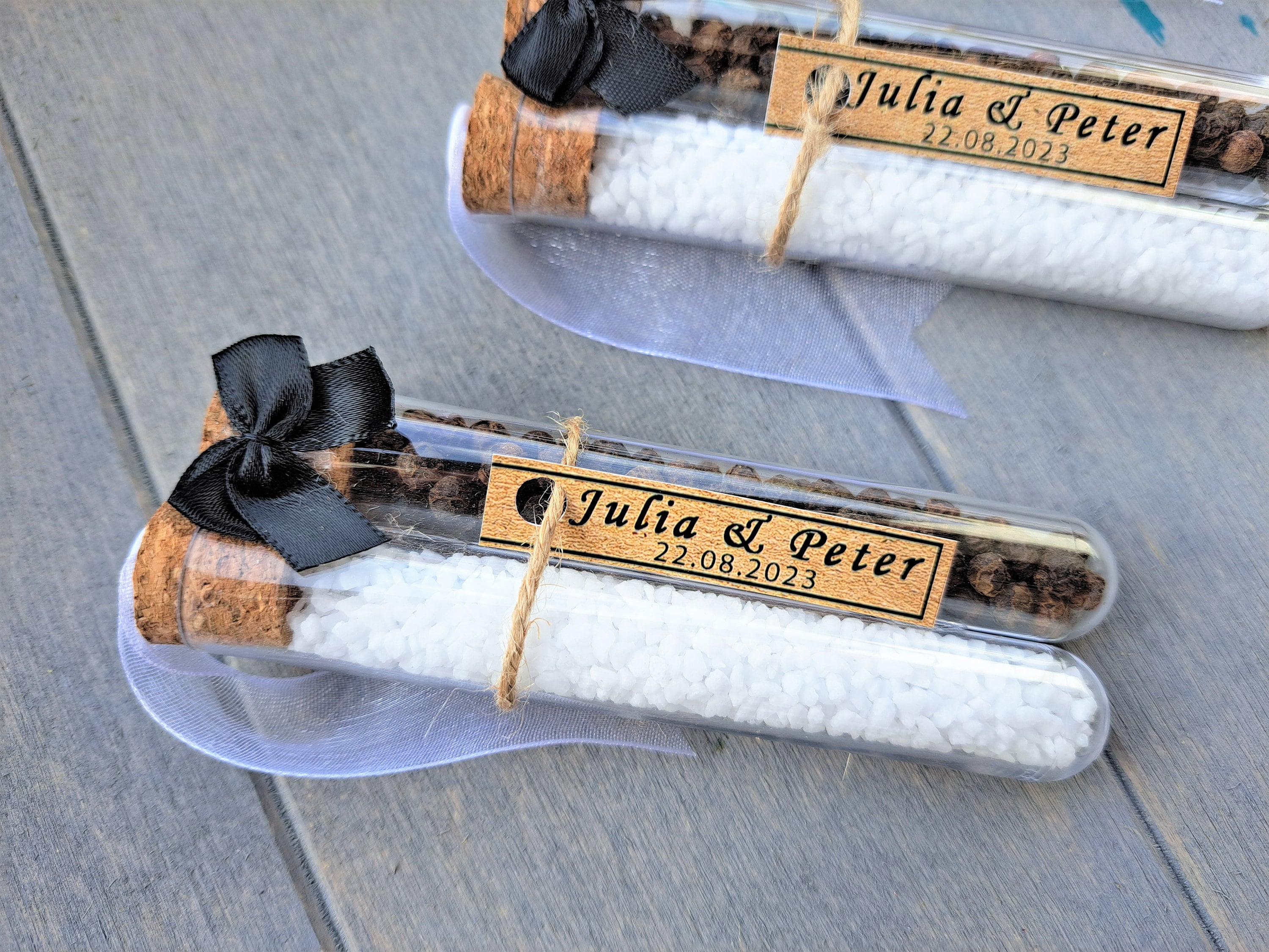 5x Salt and Pepper Wedding Favors , Bride and Groom Test Tubes Party ...