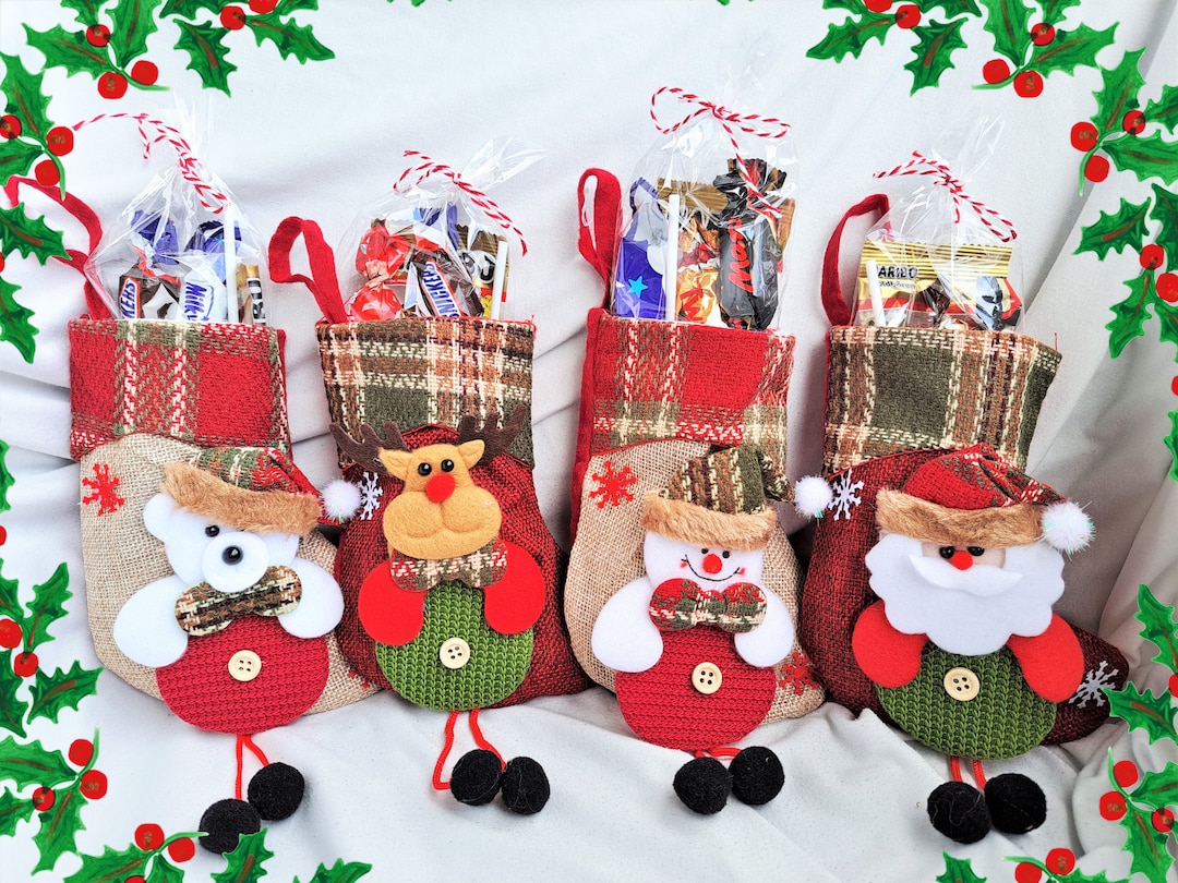 Filled Christmas Stockings - Chocolate Candy Stocking Stuffers - Xmas ...