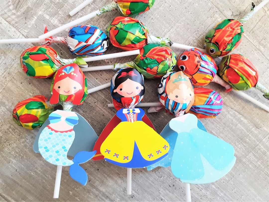 Set of Princess Lollipops, Creative Candy Wrappers, Girl Birthday Party ...