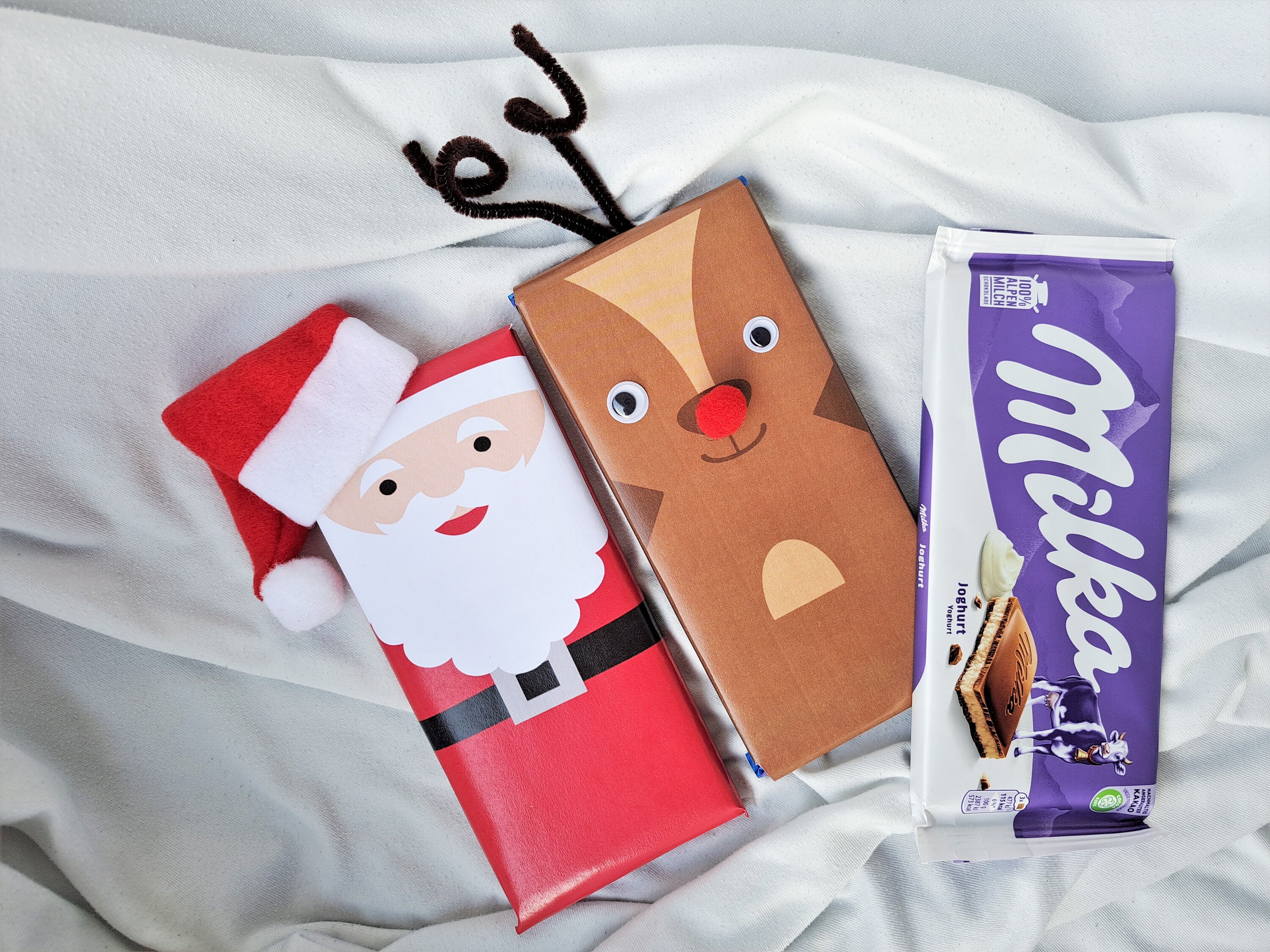 Christmas Chocolate Bar Wrappers - Santa Claus Reindeer Candy Gift for ...