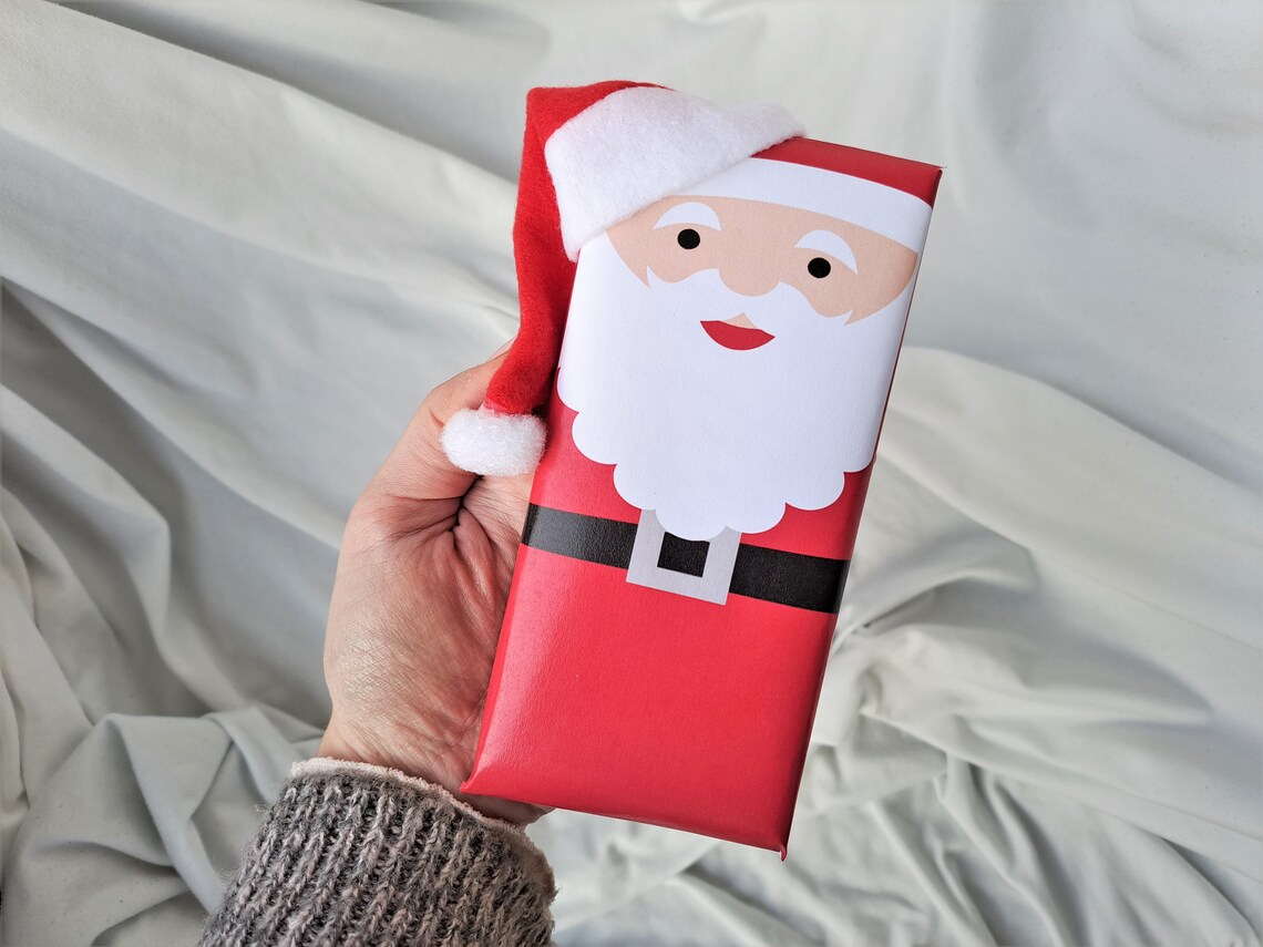 Christmas Chocolate Bar Wrappers - Santa Claus Reindeer Candy Gift for ...