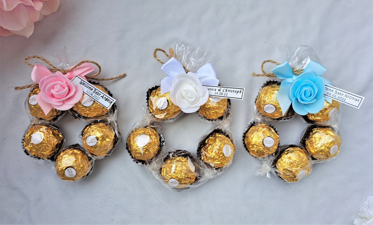 Chocolate Wreath Gifts, Ferrero Rocher Luxury Candy Guest Favors, Baby ...