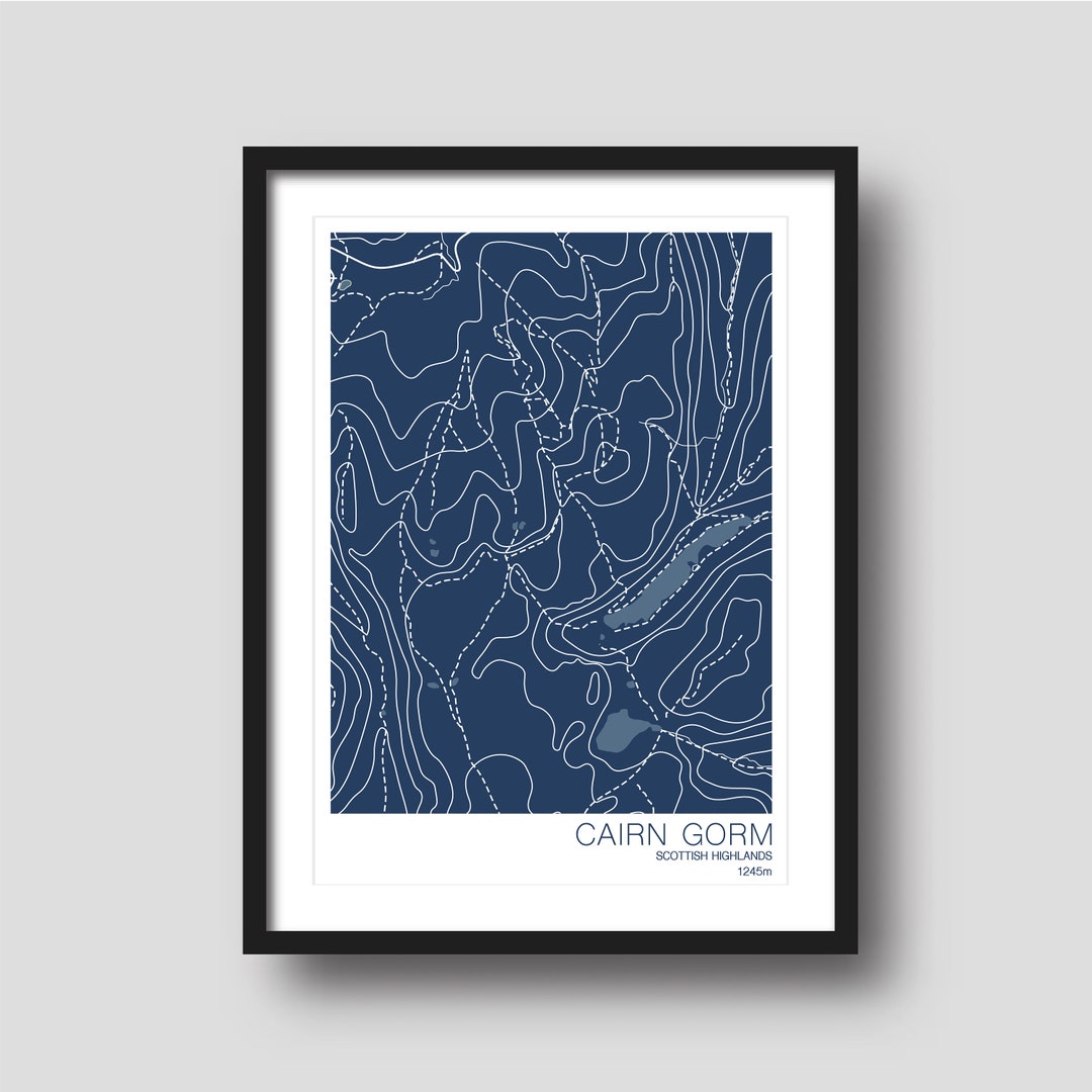 Cairn Gorm Mountain Print Contour Map Mountain Map Art - Etsy