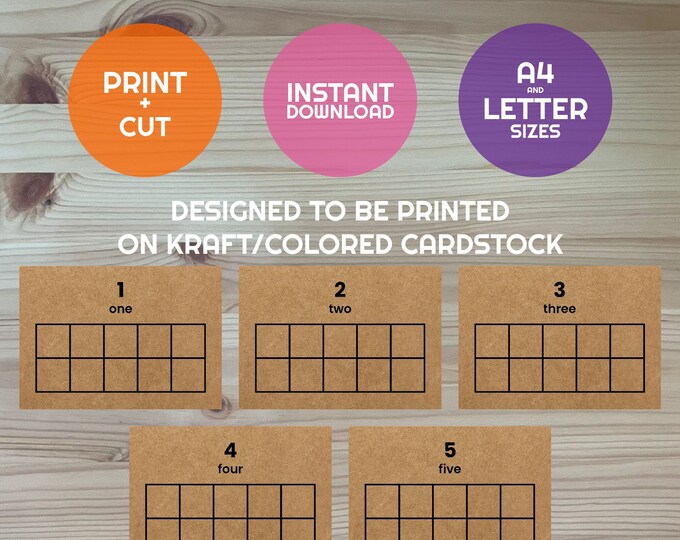 Ten Frame Cards - Printable - Learning Numbers 1 to 10 - Counting ...