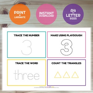 Learning Numbers 1-10 Printable Counting Activity Tracing Numbers Play ...