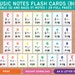 Big Music Notes Flash Cards Treble G and Bass F Clef Music Theory Learn ...