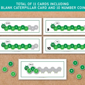 Caterpillar Cards - Learning Numbers 1 to 10 - Counting - Preschool ...