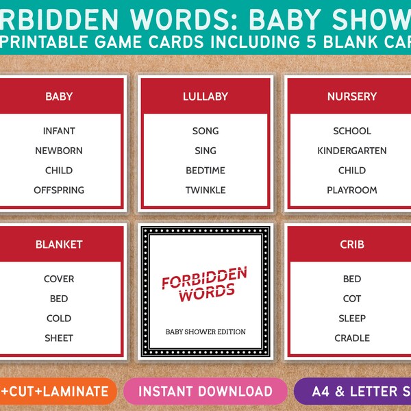 Gender Reveal Forbidden Words - Etsy