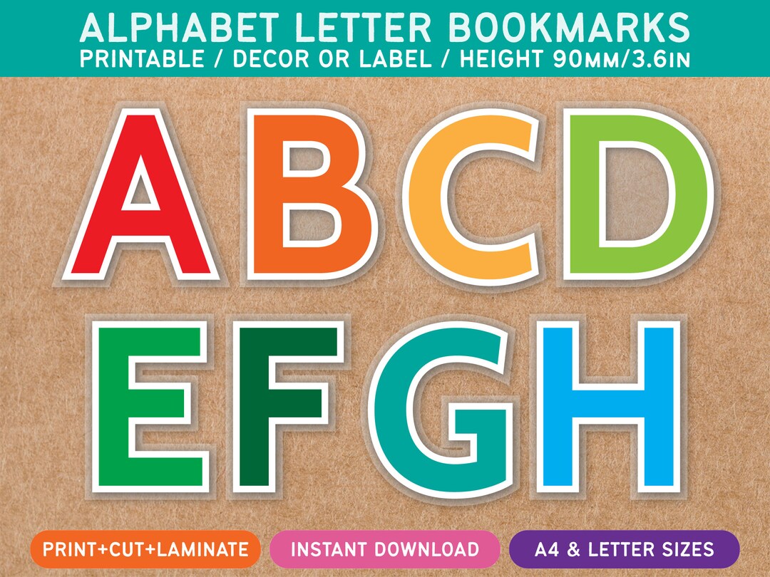 Alphabet Letter Bookmarks - Printable - Cutout - A to Z - Colorful ...