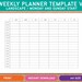 Printable Weekly Planner Template V1 Calendar Landscape Productivity ...