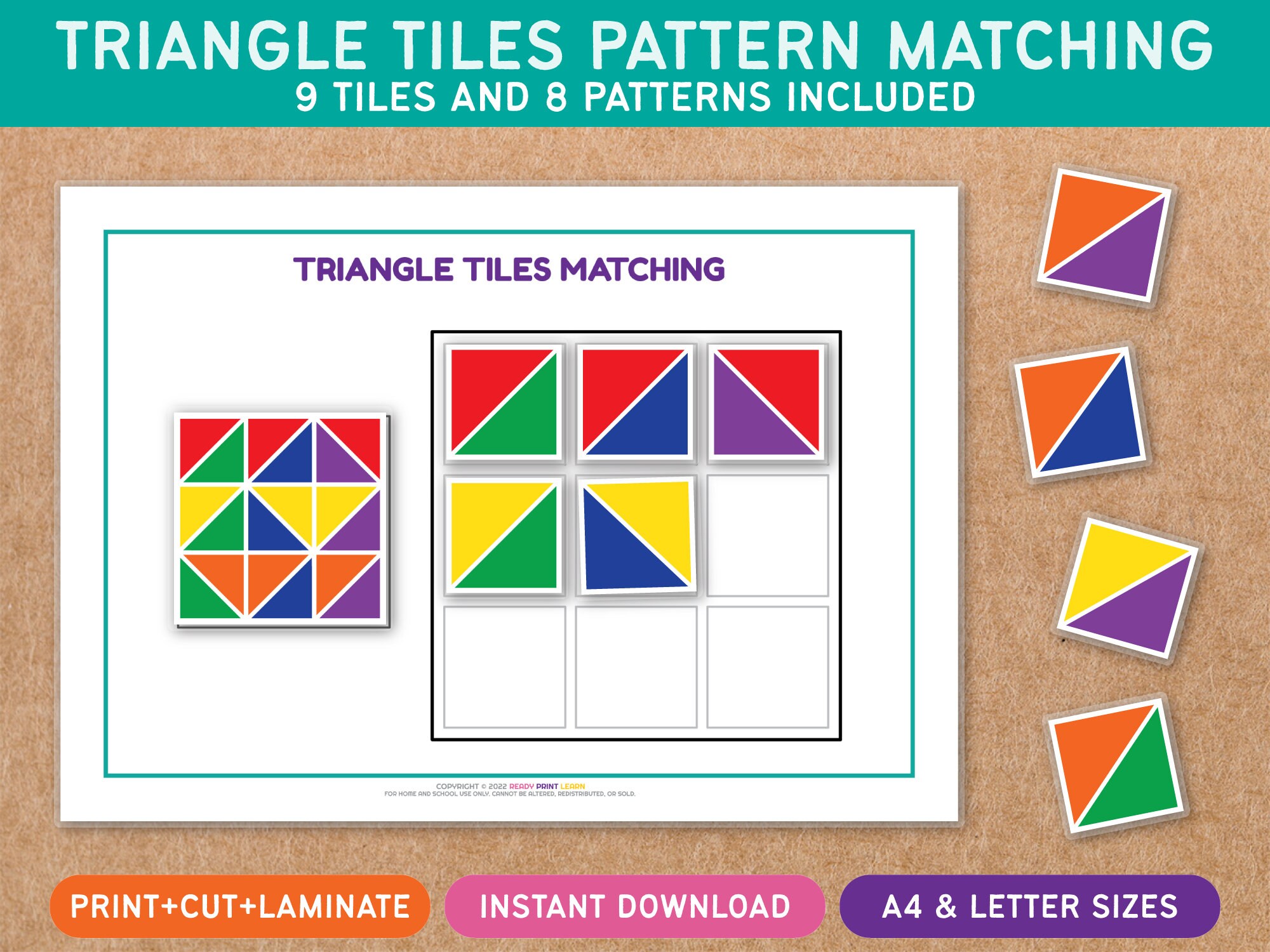 Triangle Tiles Pattern Matching - Problem Solving - Worksheet ...