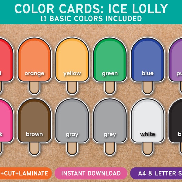 Color Cards Crayons Printable Colours Homeschool Learning Educational ...