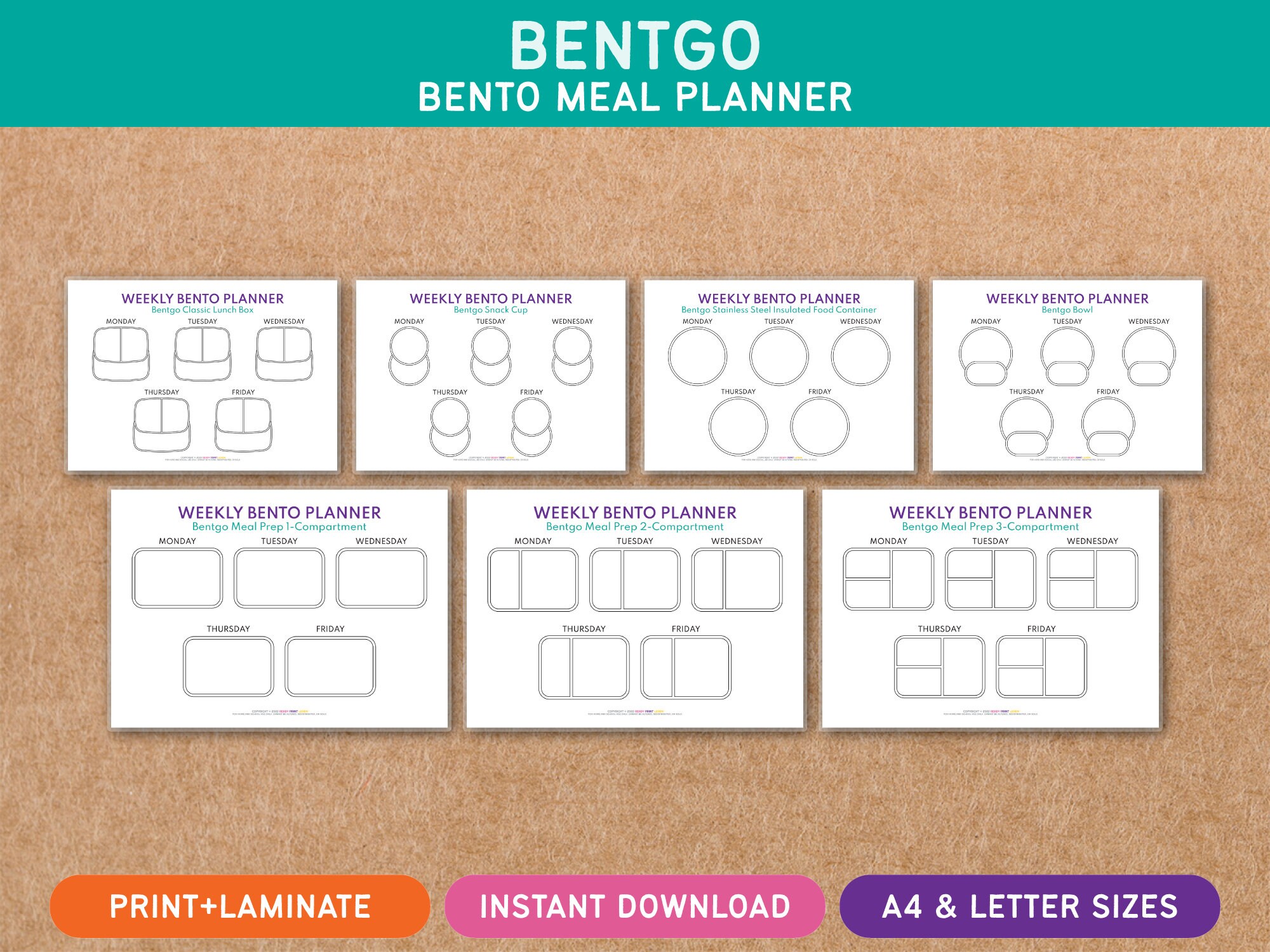 Bentgo Bento Meal Planner Daily Weekly Meal Snacks Lunch Food Box ...