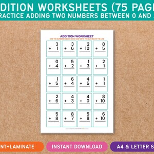 Addition Worksheets - Adding Two Numbers Between 0 and 10 - Printable ...