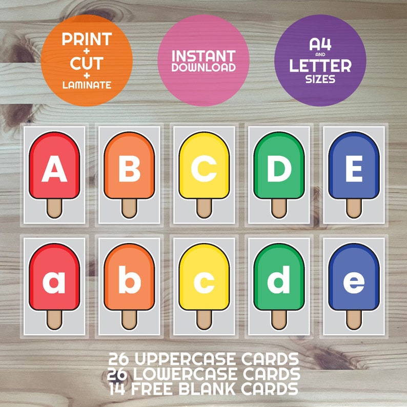 Ice Lolly Alphabet Letters Matching Popsicle Preschool | Etsy