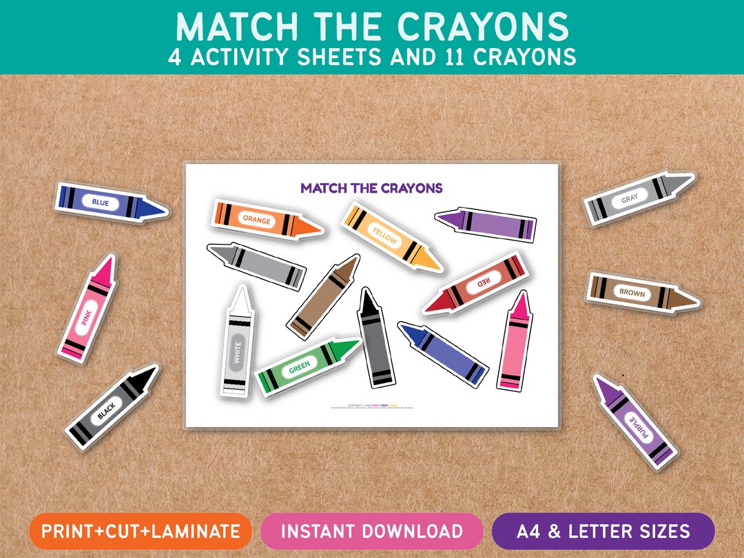 Match the Crayons - Colors Colours - Problem Solving - Preschool Math ...