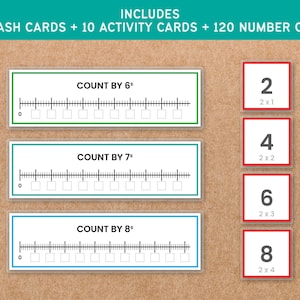Skip Counting Cards - Numbers - Printable - Math - Counting by 2s 3s 4s ...