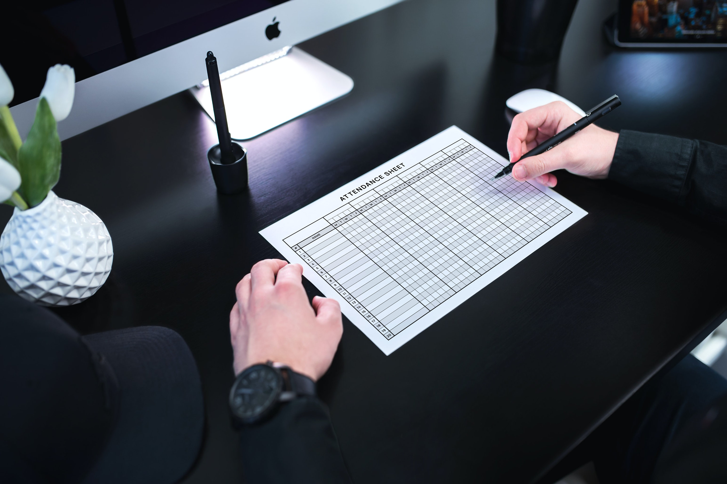 Attendance Sheet - Printable - Template - Landscape - Punctuality ...