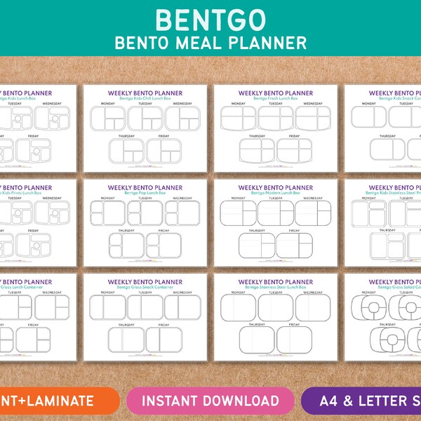 Bento Lunch Template - Etsy
