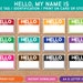 Hello My Name is - Printable - Blank Name Tag - ID - Identification ...