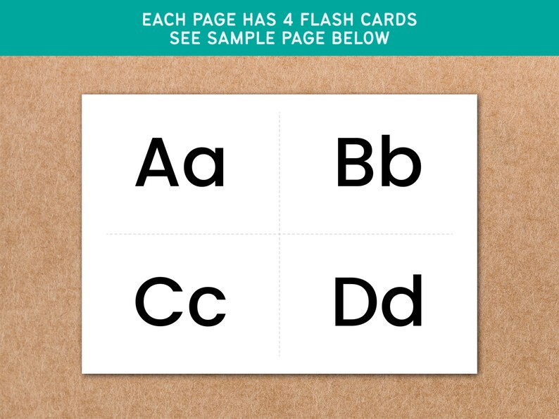 Alphabet Flash Cards Landscape Printable Uppercase Lowercase Letters ...