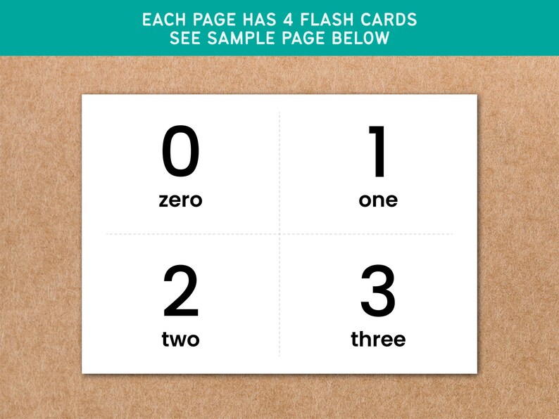 Numbers 0 to 100 Printable Flash Cards Montessori Math - Etsy UK