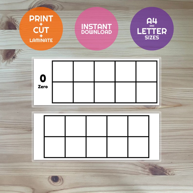 Ten Frame Flash Cards Learning Numbers 1 to 10 Counting | Etsy
