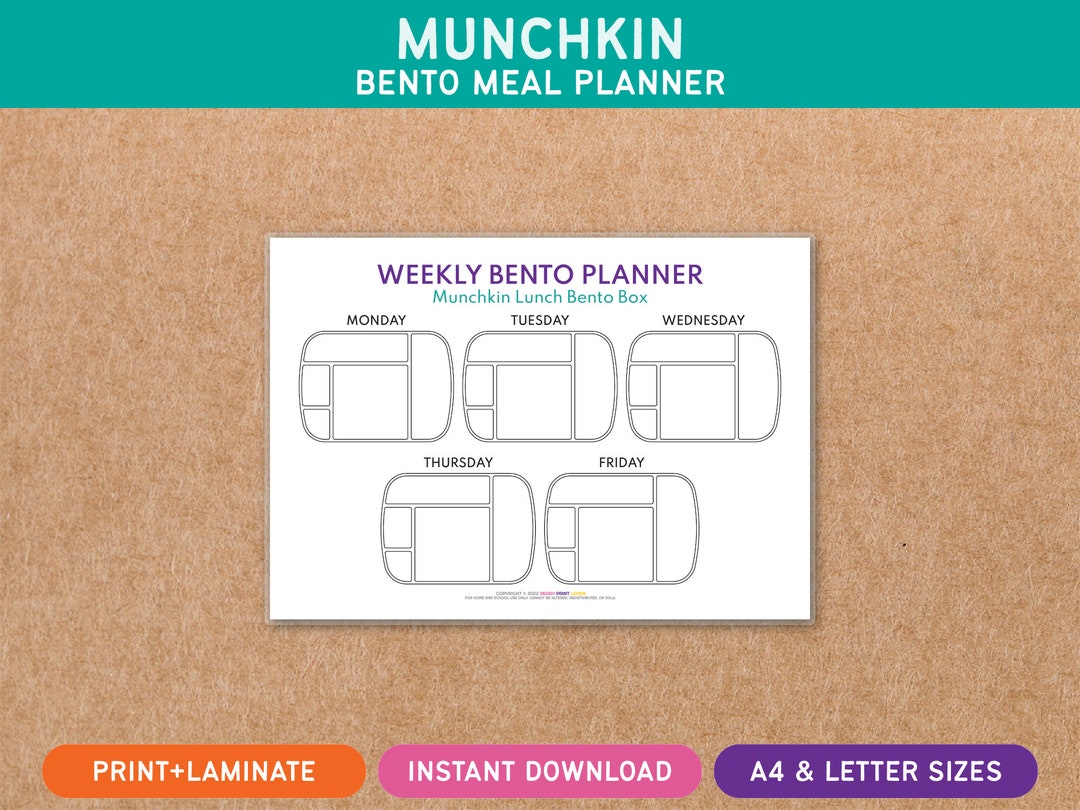 Munchkin Bento Meal Planner Daily Weekly Meal Snacks Lunch Food Box ...