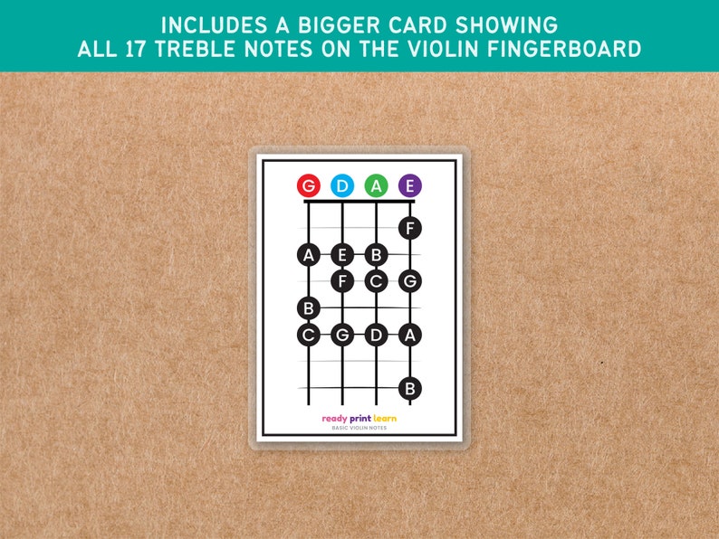 Basic Violin Notes - Flash Cards - Treble G Clef - Music Theory Lessons ...