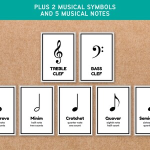 Music Notes Flash Cards - Treble G and Bass F Clef - Music Theory ...
