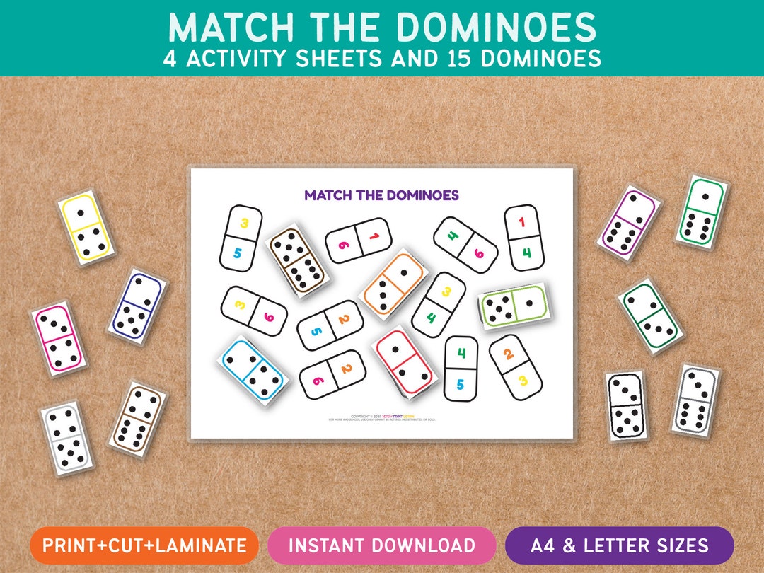 Match the Dominoes - Numbers - Problem Solving - Preschool Math ...