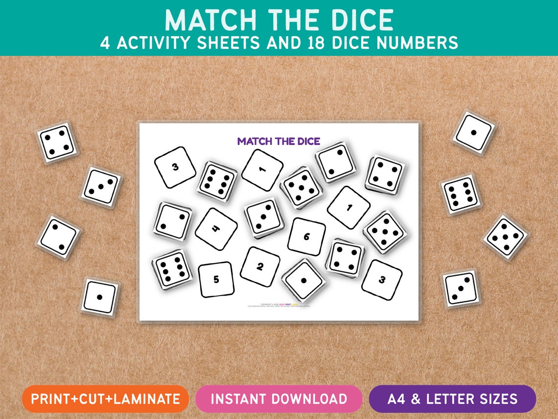 Match the Dice - Numbers - Problem Solving - Preschool Math ...