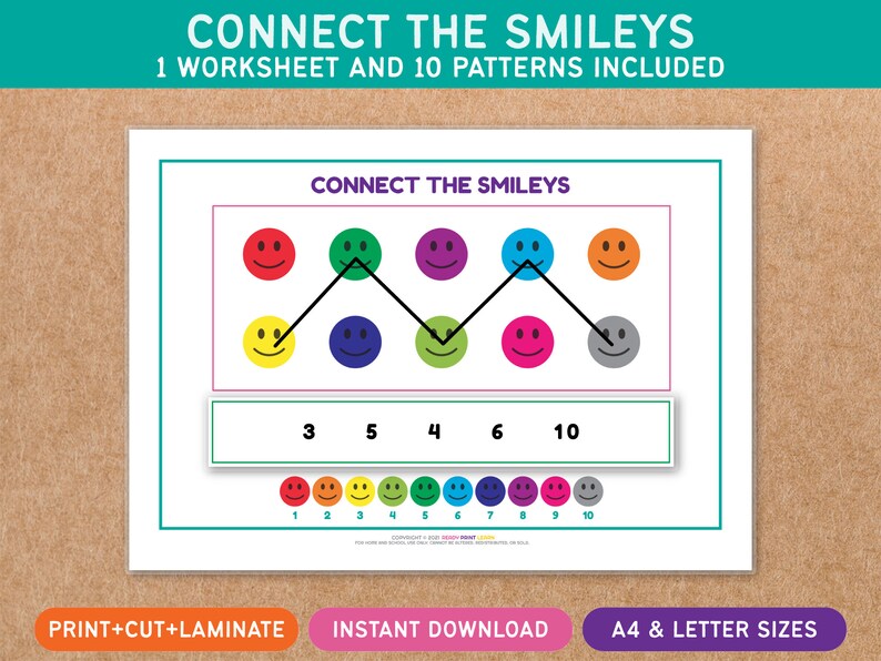 Connect the Smileys Worksheet - Pattern Writing - Pre-writing Skills ...