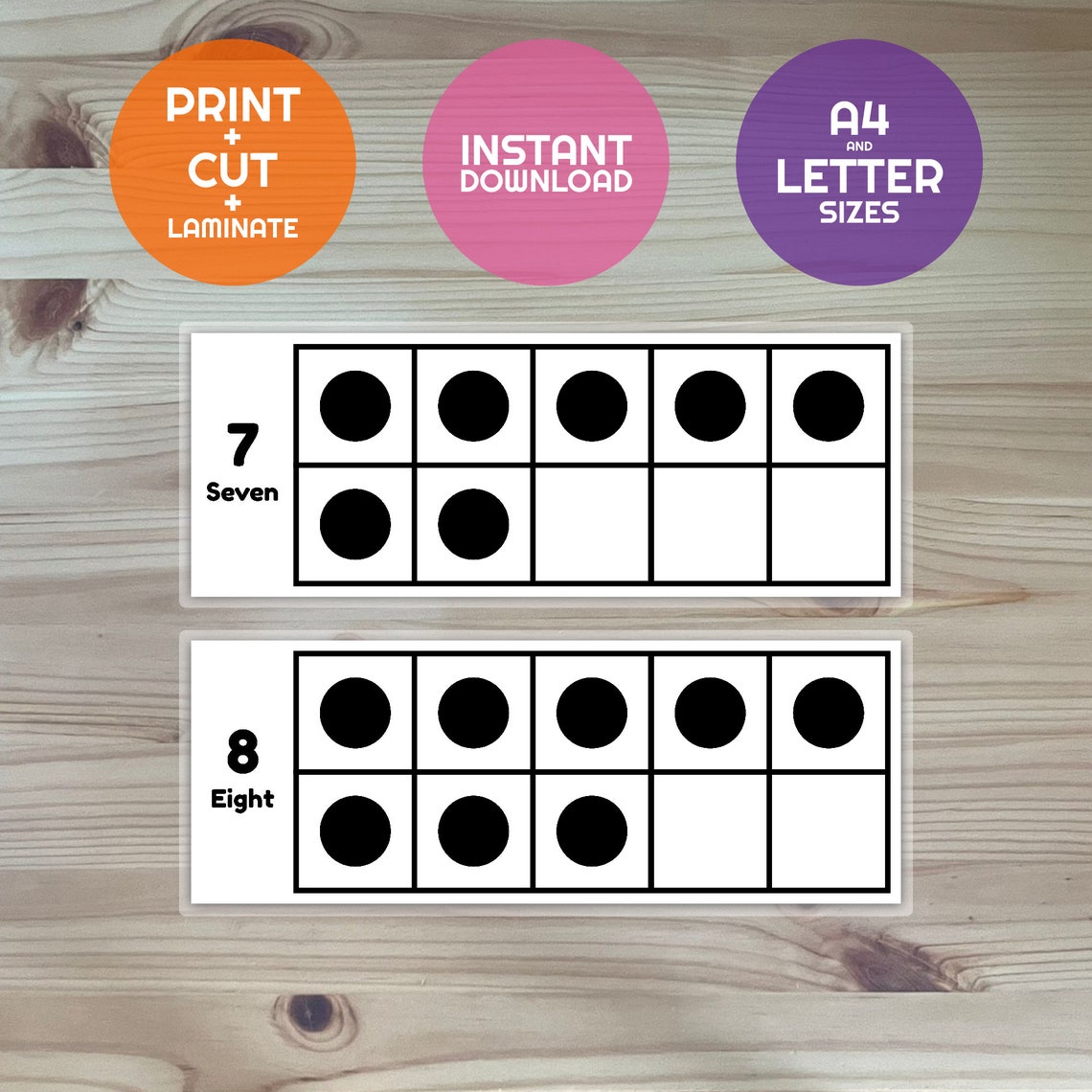 Ten Frame Flash Cards Learning Numbers 1 to 10 Counting | Etsy