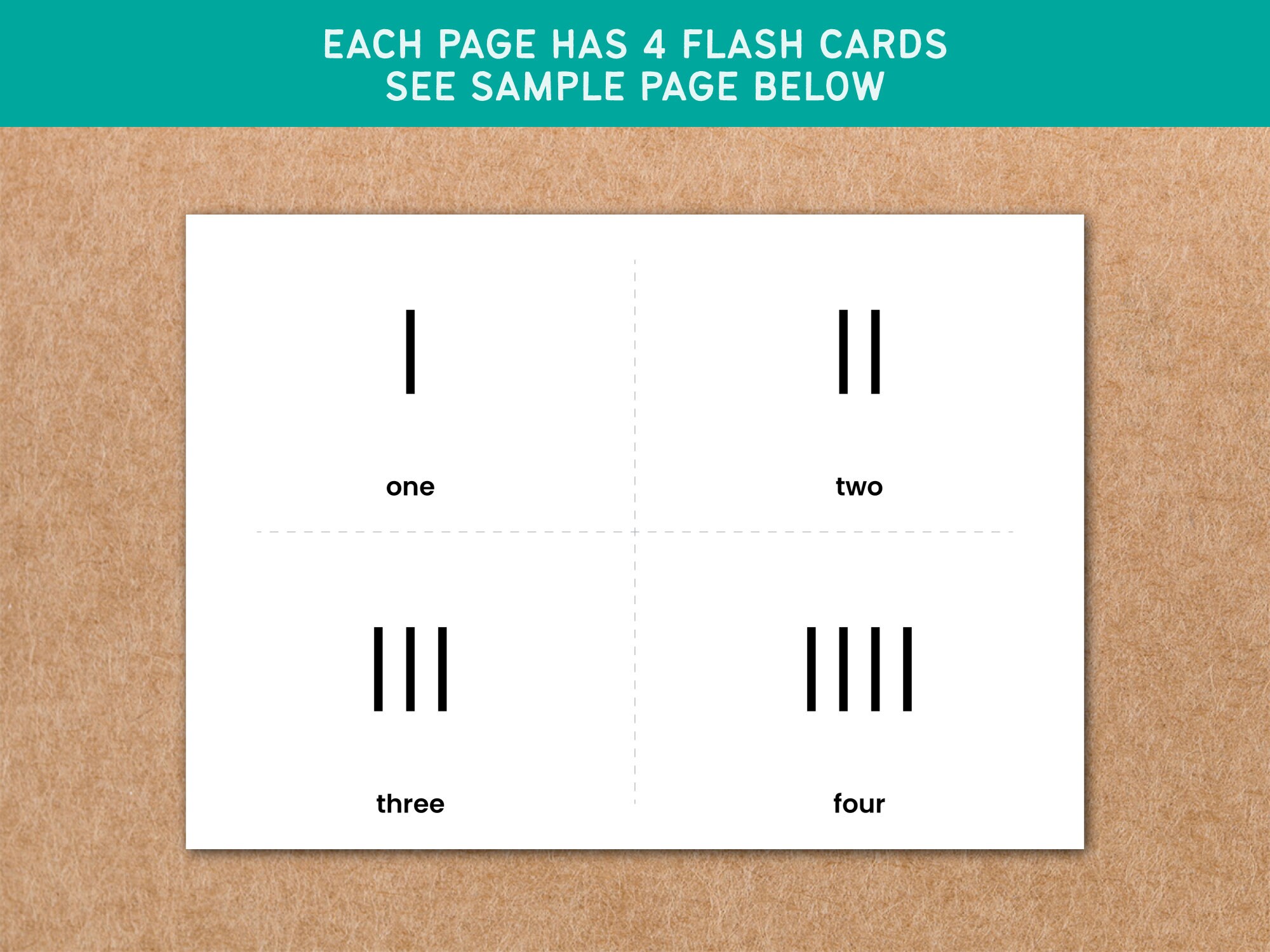 Tally Marks Numbers 1 to 20 Flash Cards Printable Counting Learning ...