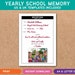 Yearly School Memory Templates US UK Reception Preschool Kindergarten ...
