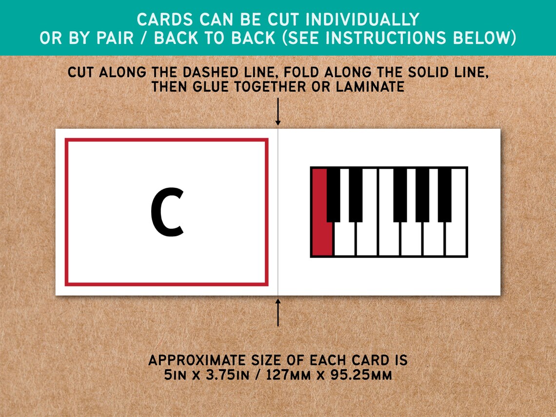 Piano Mastery Flash Cards Treble and Bass Clef Music - Etsy