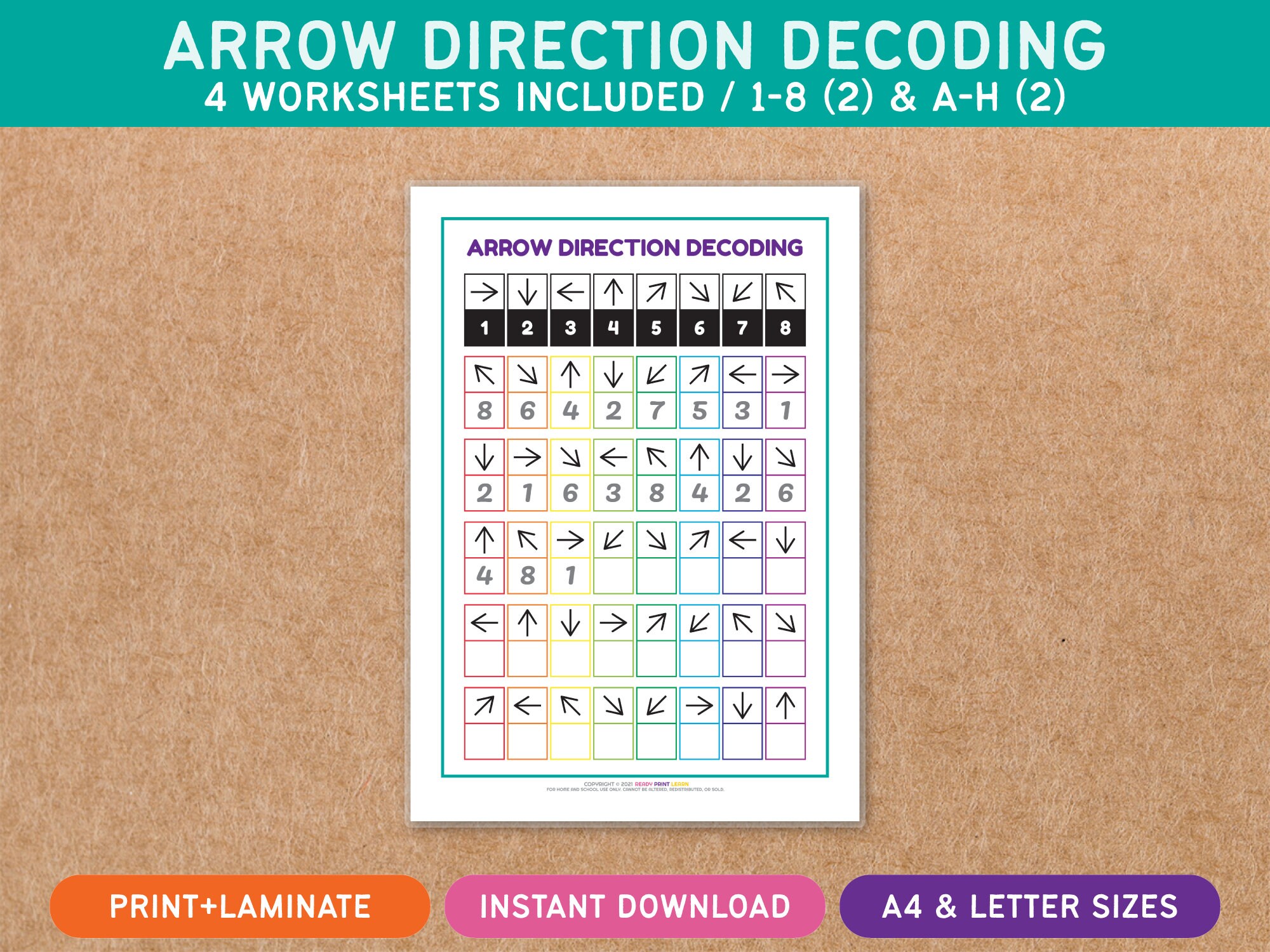 Arrow Direction Decoding - Problem Solving Worksheet - Preschool Math ...