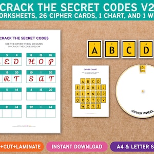 Crack the Secret Codes V2 Printable Game Worksheet Preschool Spelling ...