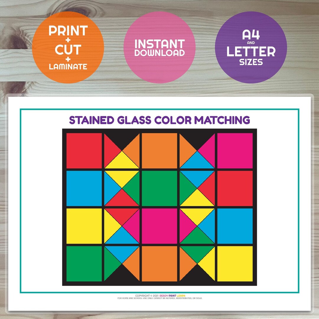 Stained Glass Window Pattern Matching Game - Problem Solving Worksheet ...