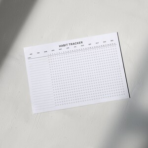 Habit Tracker V1 Printable Landscape Monthly Template Personal Development Routine Calendar Good ...