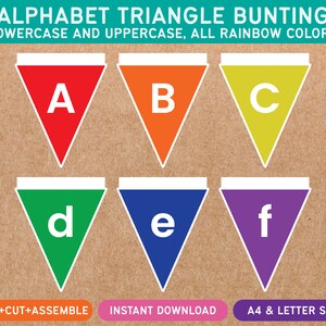 Alphabet Triangle Bunting - A to Z - Printable - Party Decoration ...