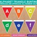 Alphabet Triangle Bunting - A to Z - Printable - Party Decoration ...