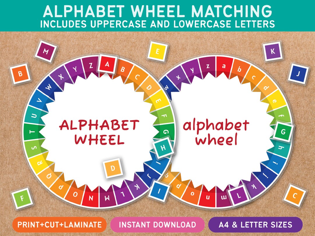 Alphabet Wheel Matching - Uppercase Lowercase Letters - Printable ...