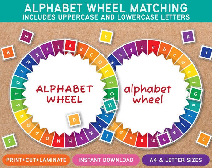 Alphabet Wheel Matching - Uppercase Lowercase Letters - Printable ...